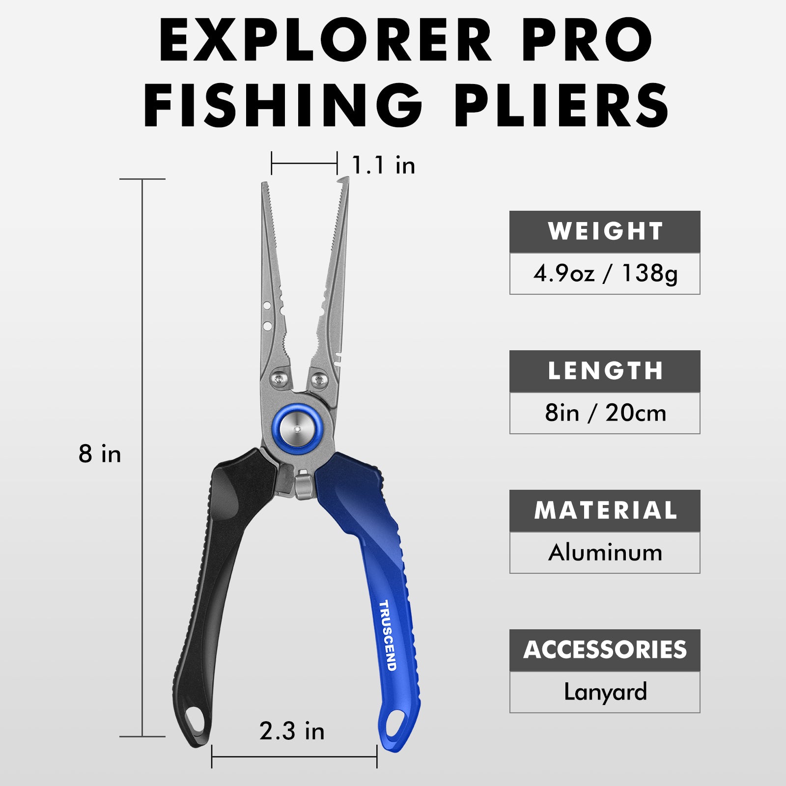 TRUSCEND® Teflon Coated Lockable Saltwater Resistant Fishing Pliers ...