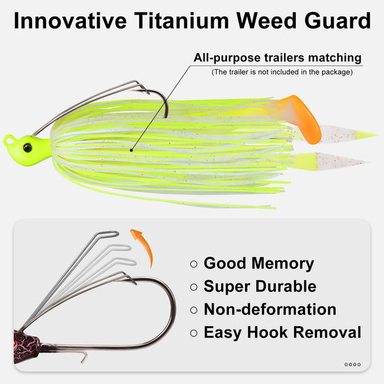 TRUSCEND® Titanium Weed Guard Swim Jig Fishing Lures with Ultra Smooth ...