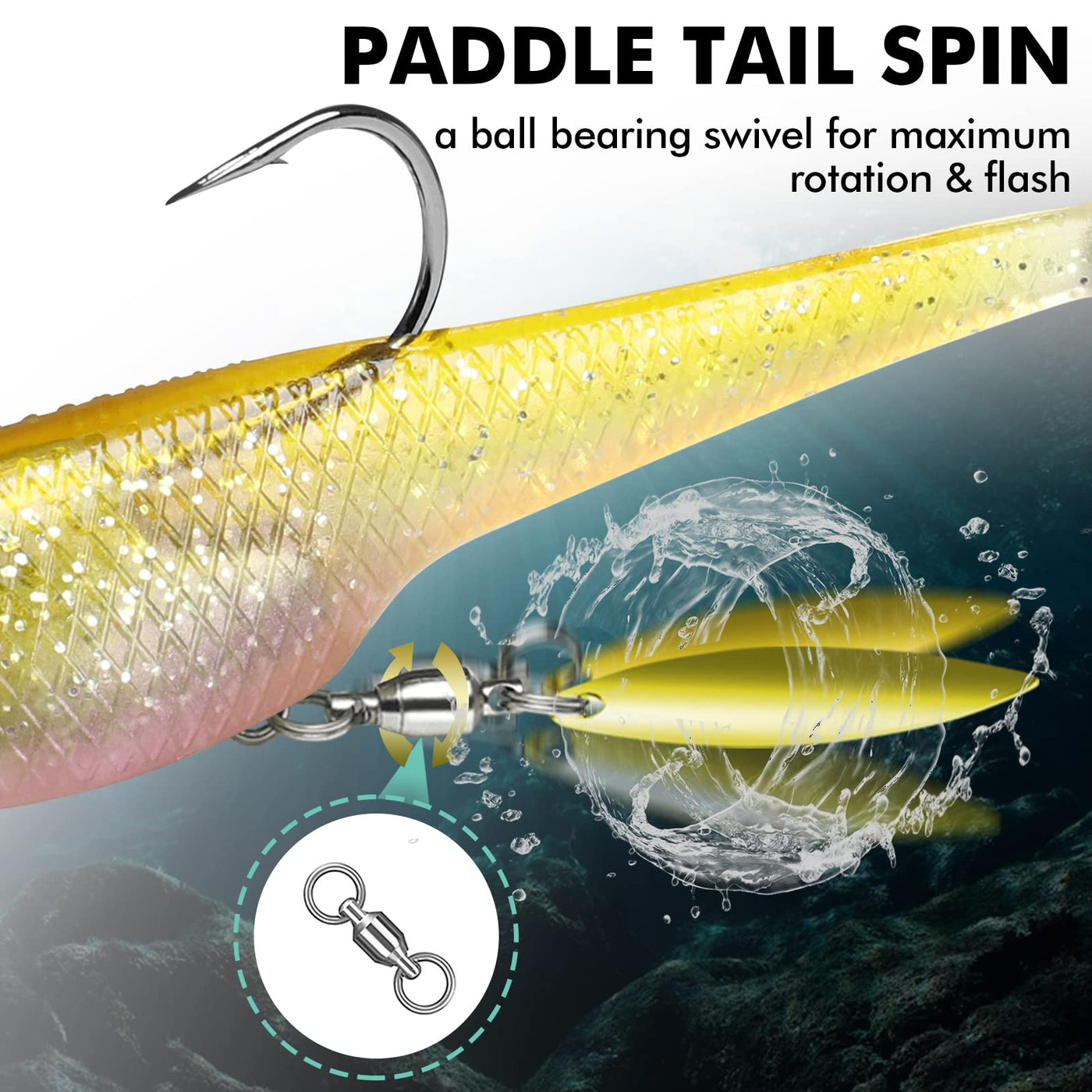 TRUSCEND® Tadpole Lure Paddle Tail with Spinner – TruscendFishing
