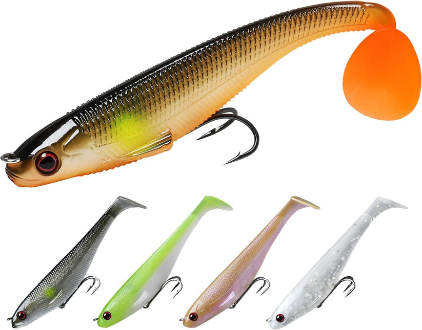 TRUSCEND Easy Catch Pre-Rigged Soft Lures, Unique Vibrating Swim Actio ...